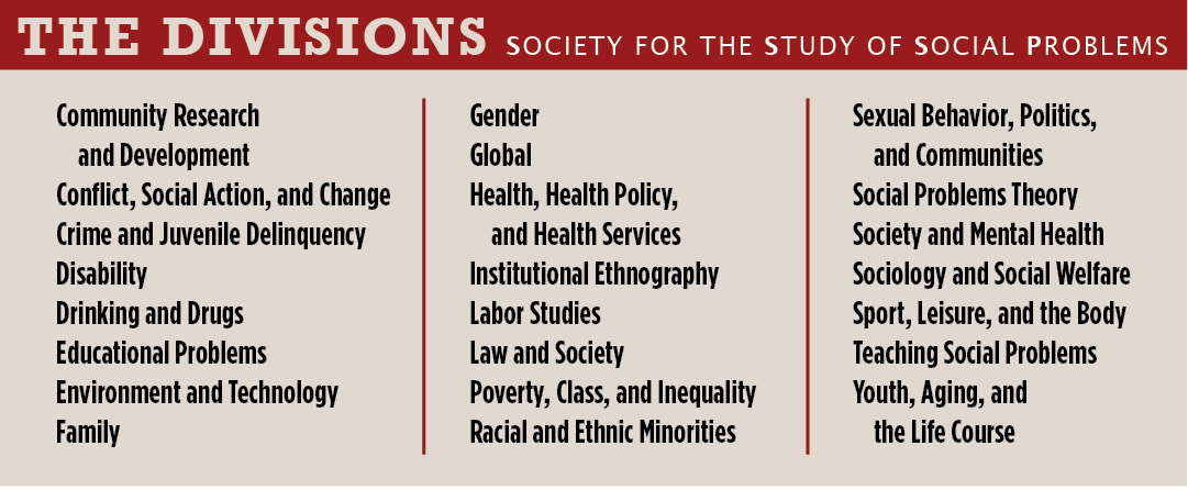 The Society for the Study of Social Problems | Divisions